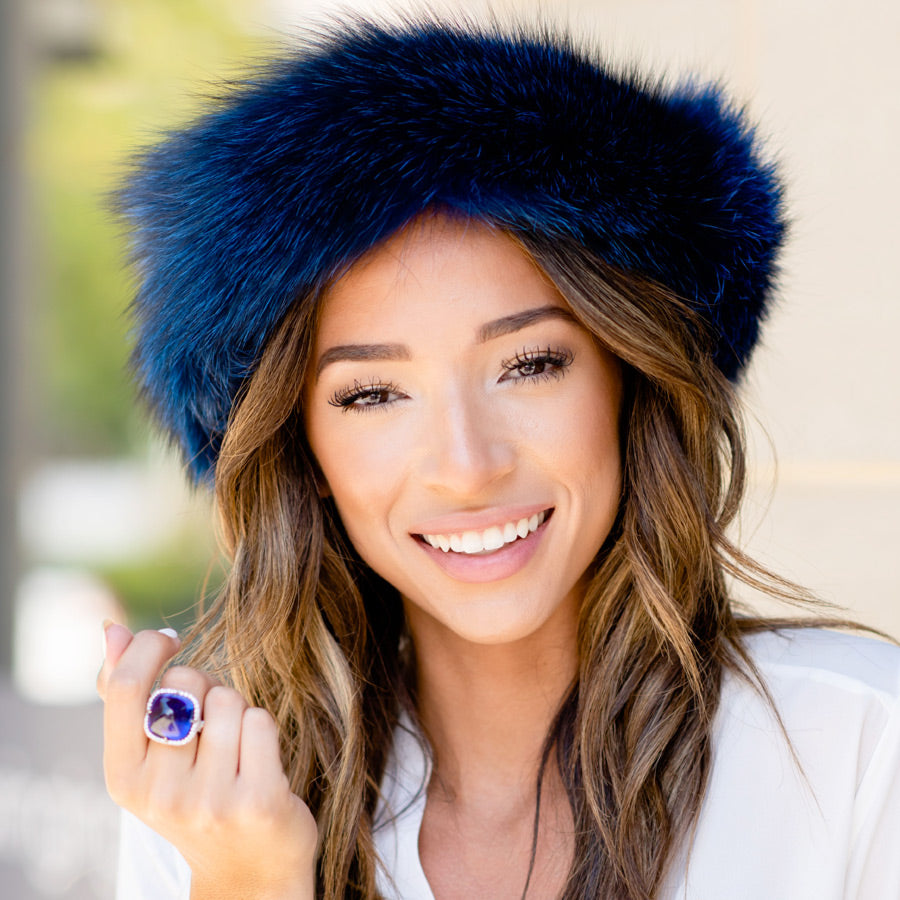 Dyed Blue Fox Headband – Couture Furs & Jewelry