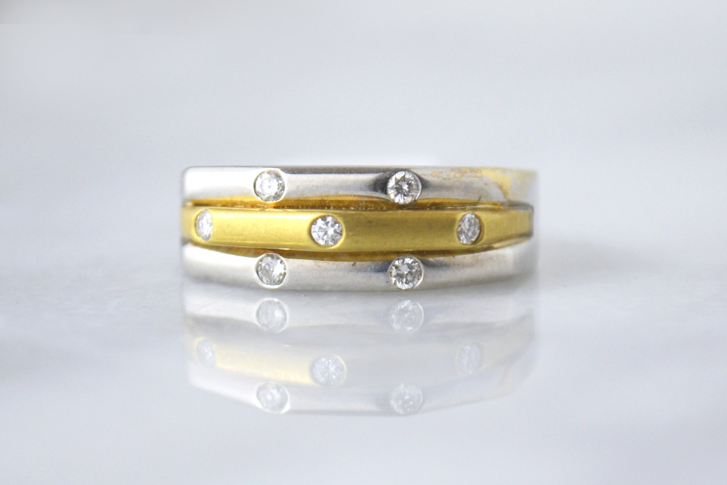 Two-Tone Gold Ring with Diamonds – Couture Furs & Jewelry